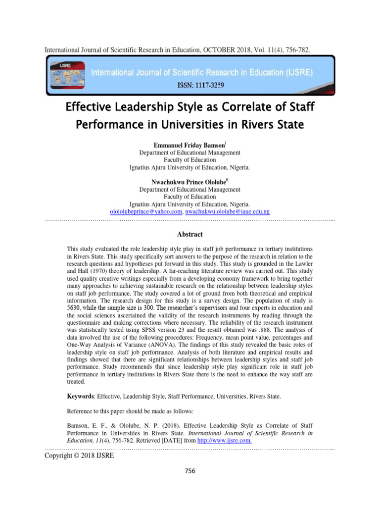 Effective Leadership Style | Download Free PDF | Leadership | Mentorship