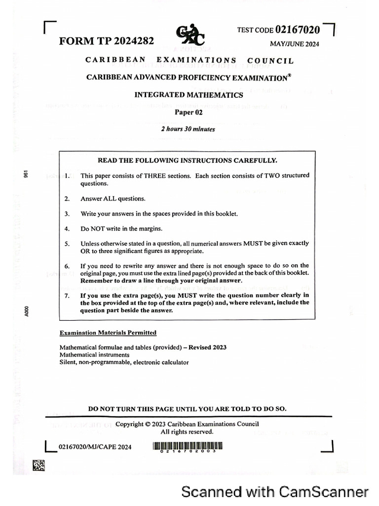 Inte Math 2024 Paper 2 | PDF