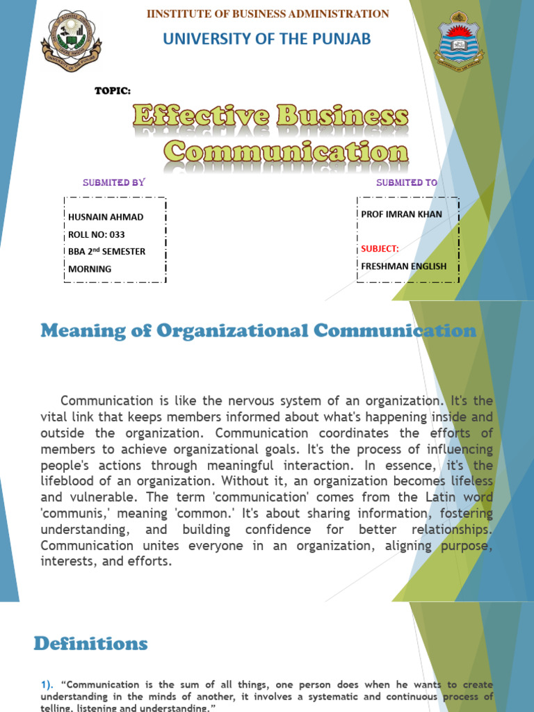 Effective Business Comunication Pdf Communication Information