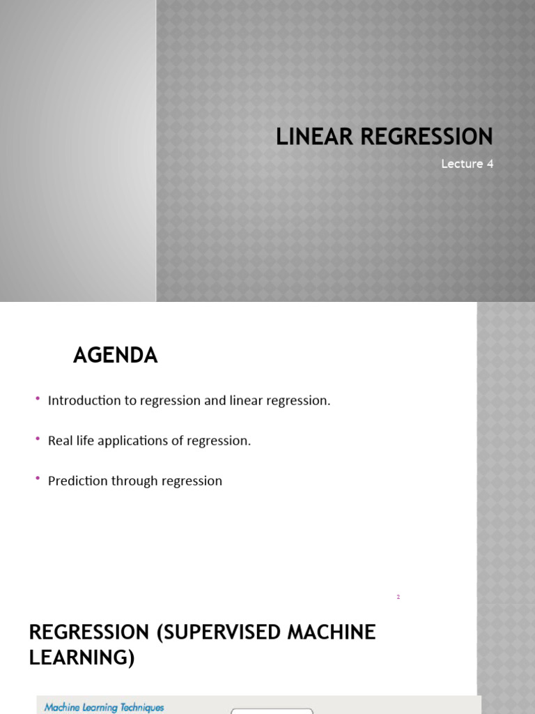 Lecture 4 Linear Regression 1 07032024 082032pm Pdf Regression