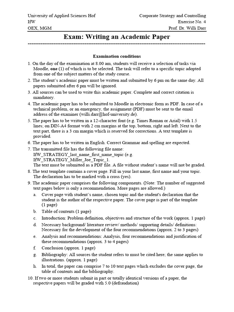 IfW - Strategy - Academic Paper - No - 4 - Conditions - and - Task ...