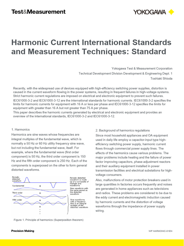 Harmonic Current International Standards and Measurement Techniques - Standard | PDF | Power ...