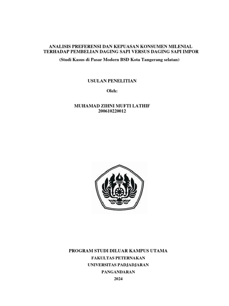 Draft (Final) Usulan Penelitian - Zihni Mufti - 012 | PDF | Sains & Matematika