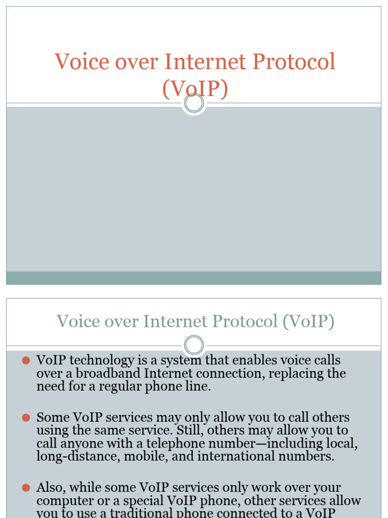7 - VoIP | PDF | Voice Over Ip | Internet