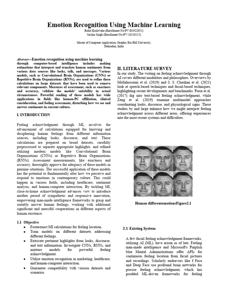 Emotion recognition Research paper | Download Free PDF | Emotions ...