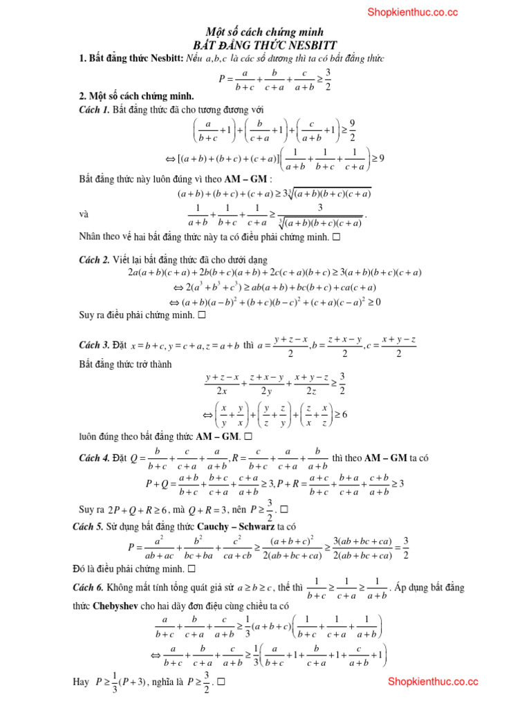 45 Cach Chung Minh Bat Dang Thuc Nesbitt | PDF