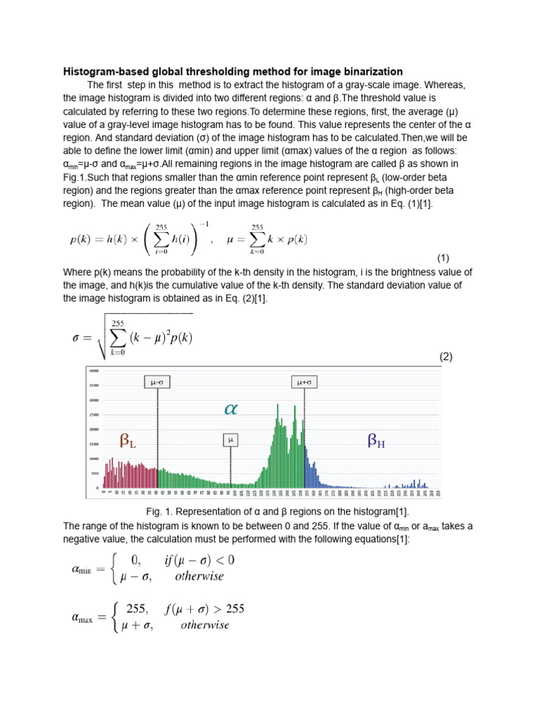 Histogram-Based Global Thresholding Method For Image Binarization | Download Free PDF ...