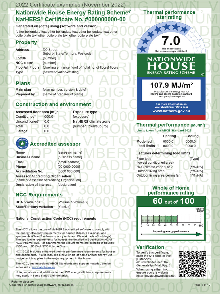 2022 NatHERS Certificate Samples 20221123 | PDF | Building Insulation ...