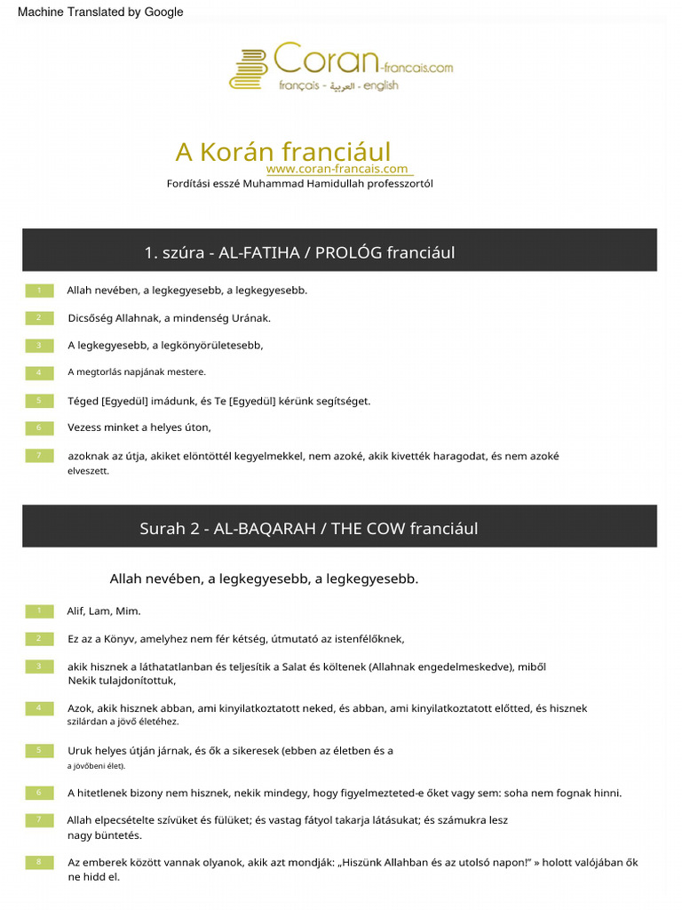 Coran en Francais Français | PDF