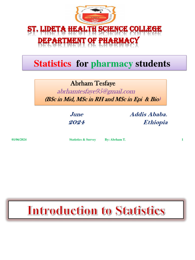 Introduction To Statistics | PDF | Level Of Measurement | Statistics