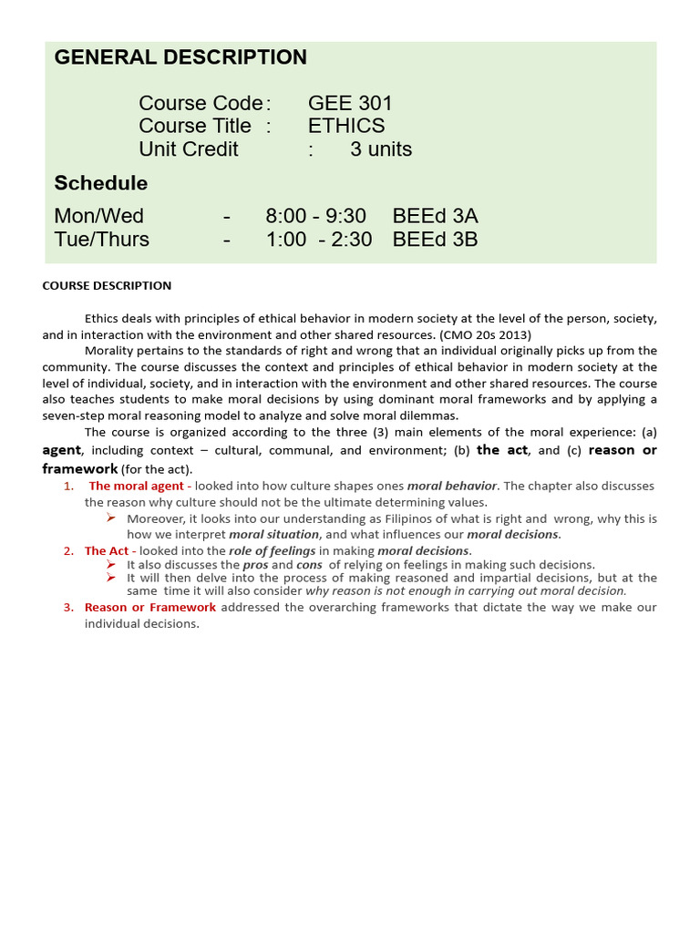 CHAPTER 1_LESSON 1-3 ETHICS | PDF | Morality | Behavior
