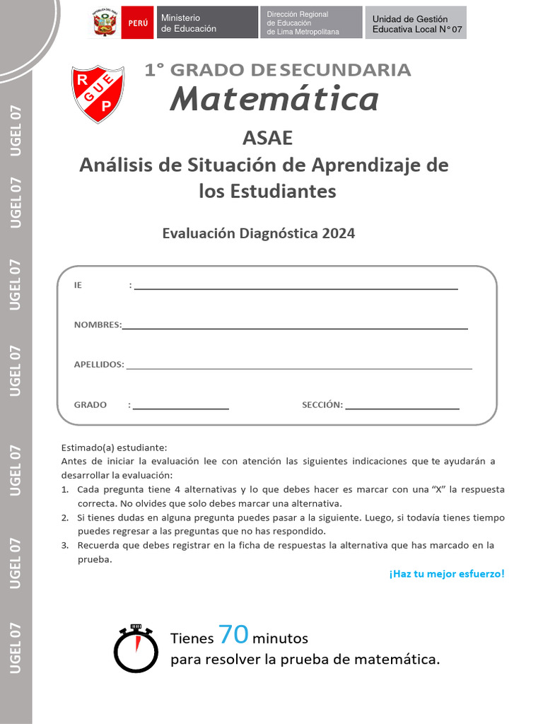 1ro. MATEMATICA 2024 | Descargar gratis PDF | Agua