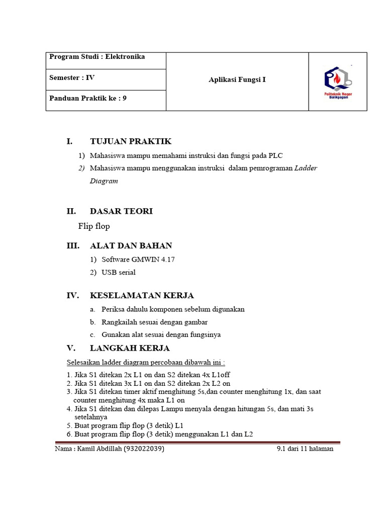 2TE2 - 932022039 - Kamil Abdillah - Jobsheet 9 - Aplikasi 1 Fungsi | PDF