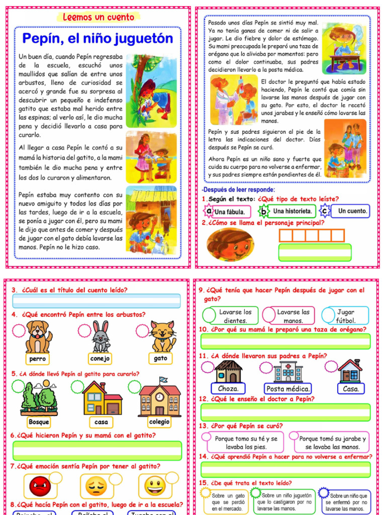 Ficha Pepín Cuento Sobre El Derecho A La Salud | PDF