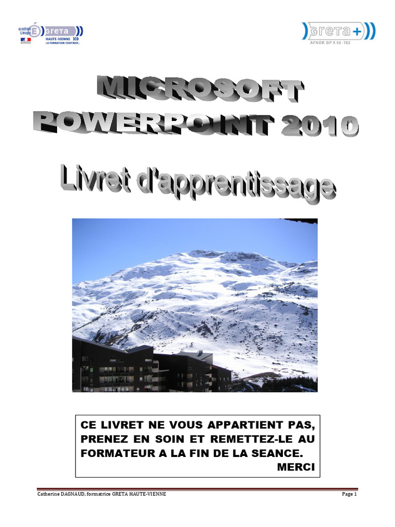 Powerpoint 2010 | PDF | Microsoft Powerpoint | Logiciel