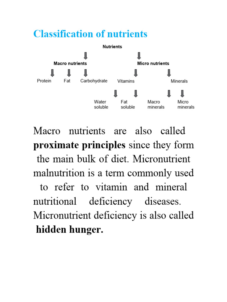 Classification of Nutrients | Download Free PDF | Nutrients | Micronutrient