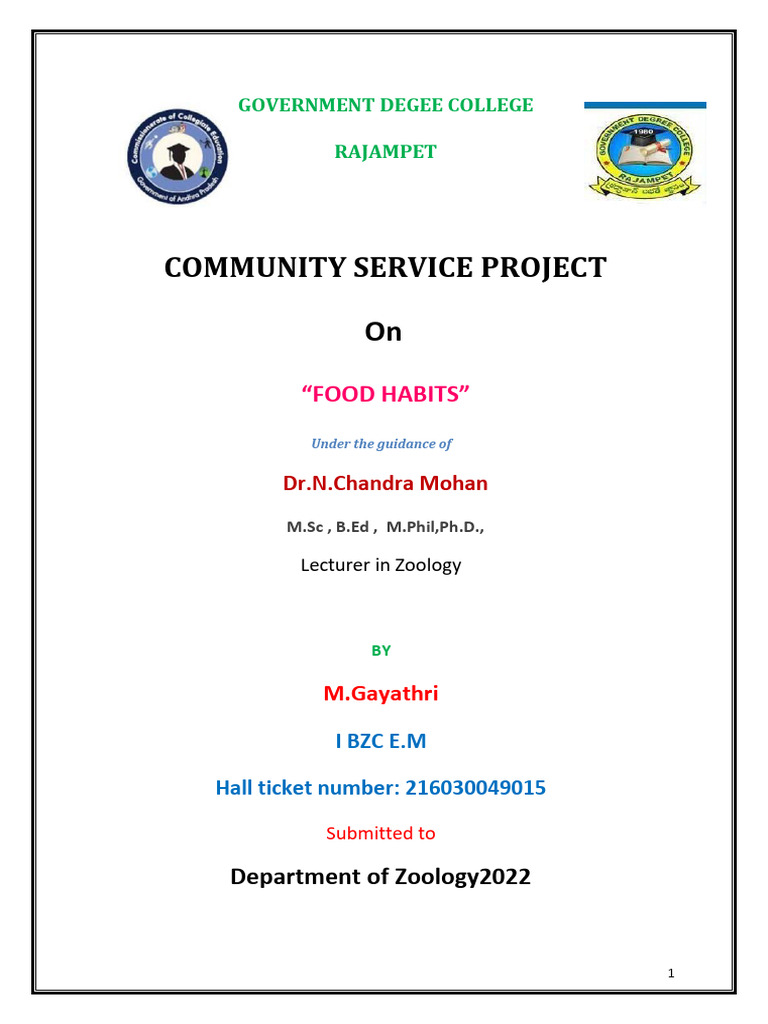 Gayathri CSP Report - C | PDF | Foods | Healthy Diet