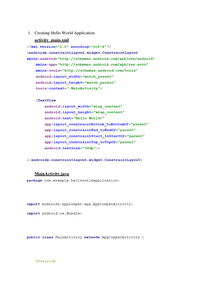 MAD Lab 1-2 | Download Free PDF | Android (Operating System) | Application Software