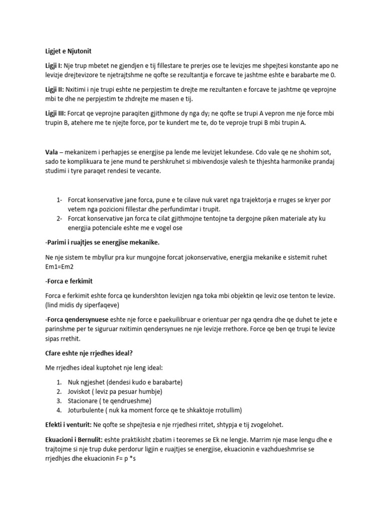 Ligjet e Njutonit | PDF