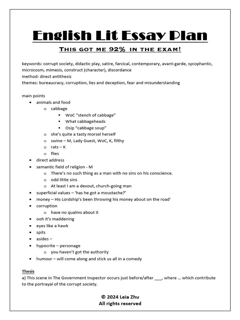 Igcse Lit Essay Plan Hah | PDF | Young Adult | General Fiction