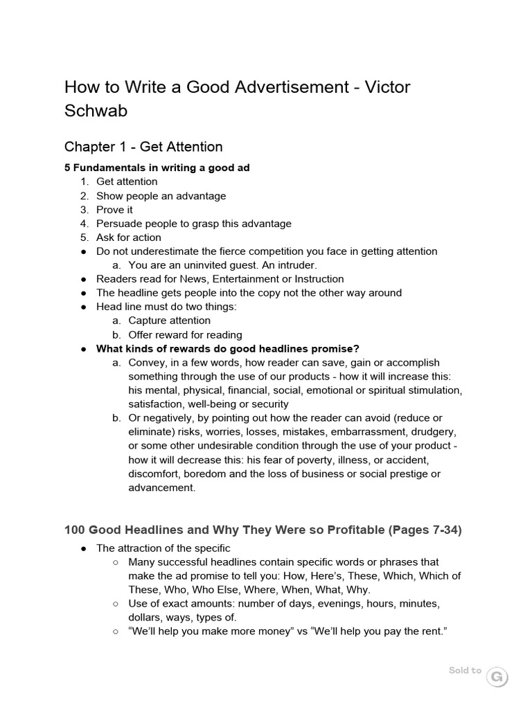 PDF - How To Write A Good Advertisement - Victor Schwab | PDF ...