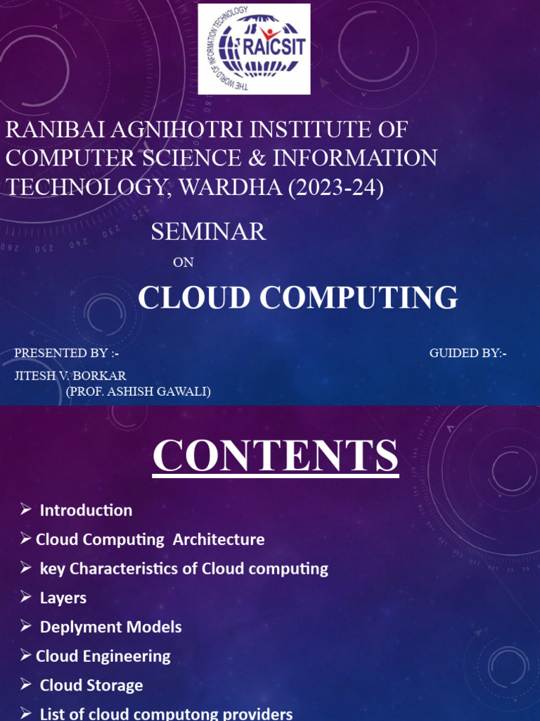 SEMINAR-PPT-on-cloud-computing | PDF | Cloud Computing | Computing