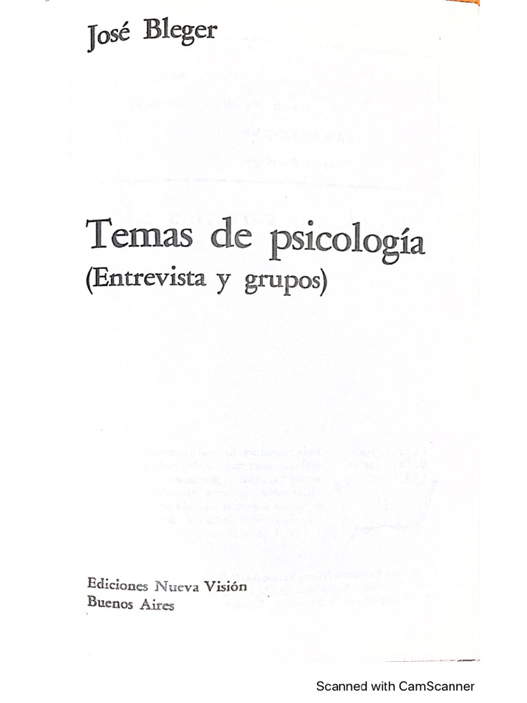 Entrevista - Bleger | PDF