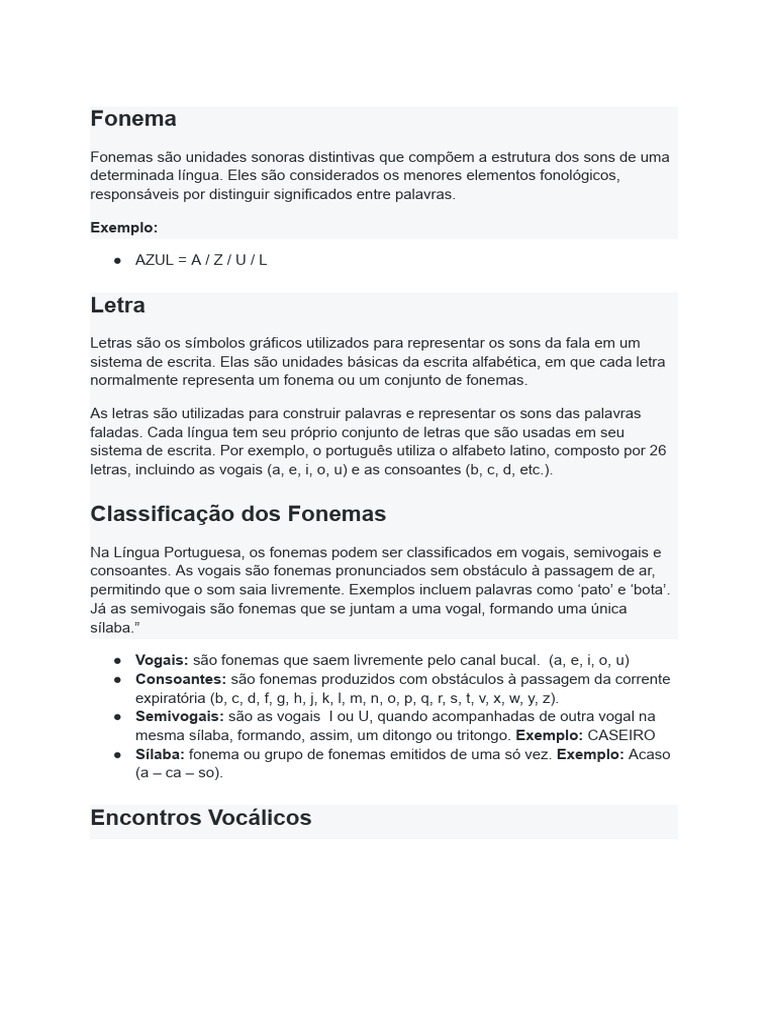 Fonema | PDF | Vogal | Fonema