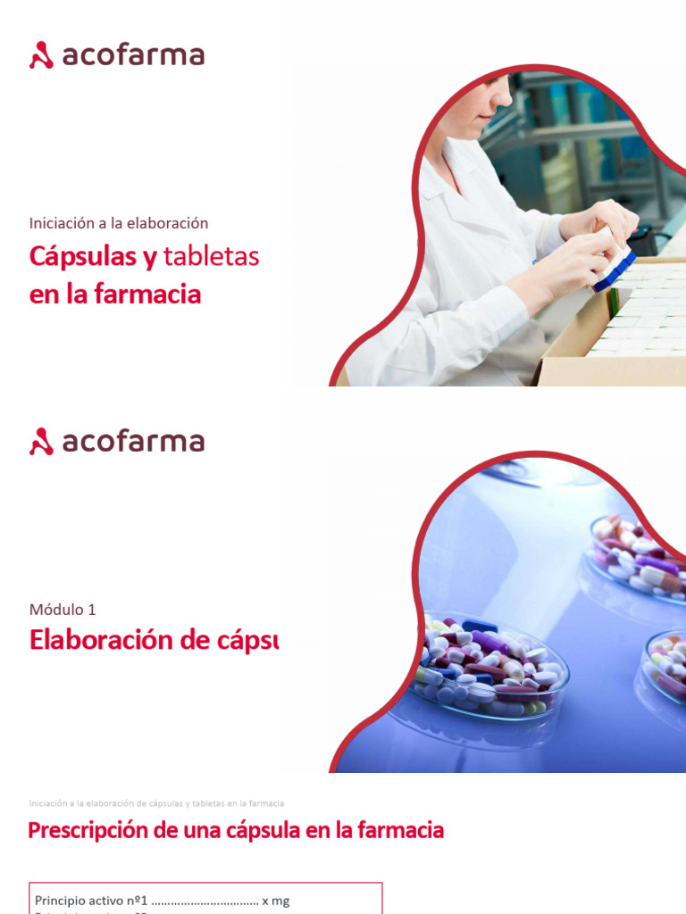 Elaboración de Cápsulas y Comprimidos en La Farmacia | PDF | Tableta ...