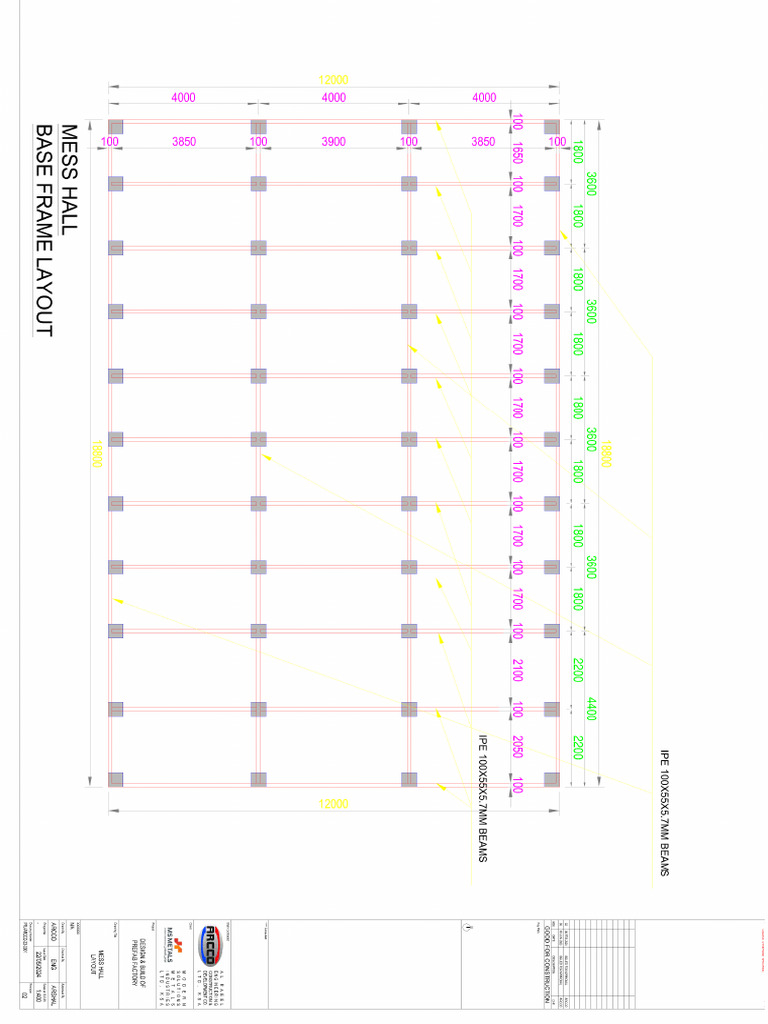 Mess Hall Base Frame Layout For Construction-22052024 | PDF