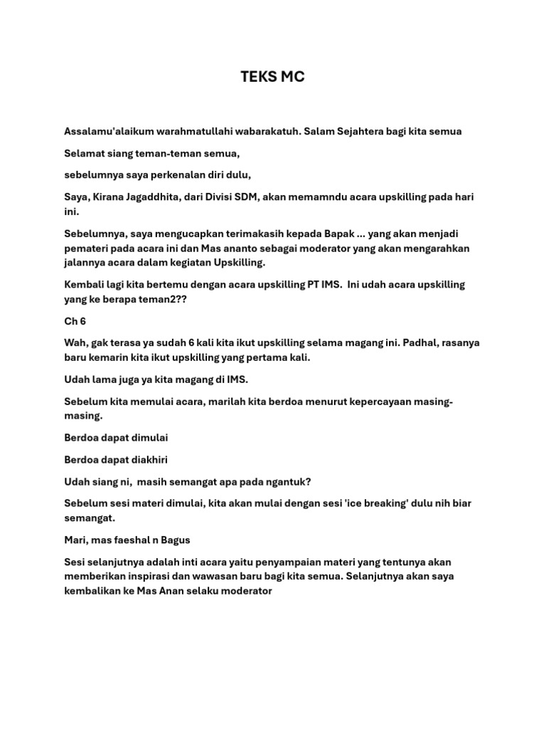 Teks MC | PDF