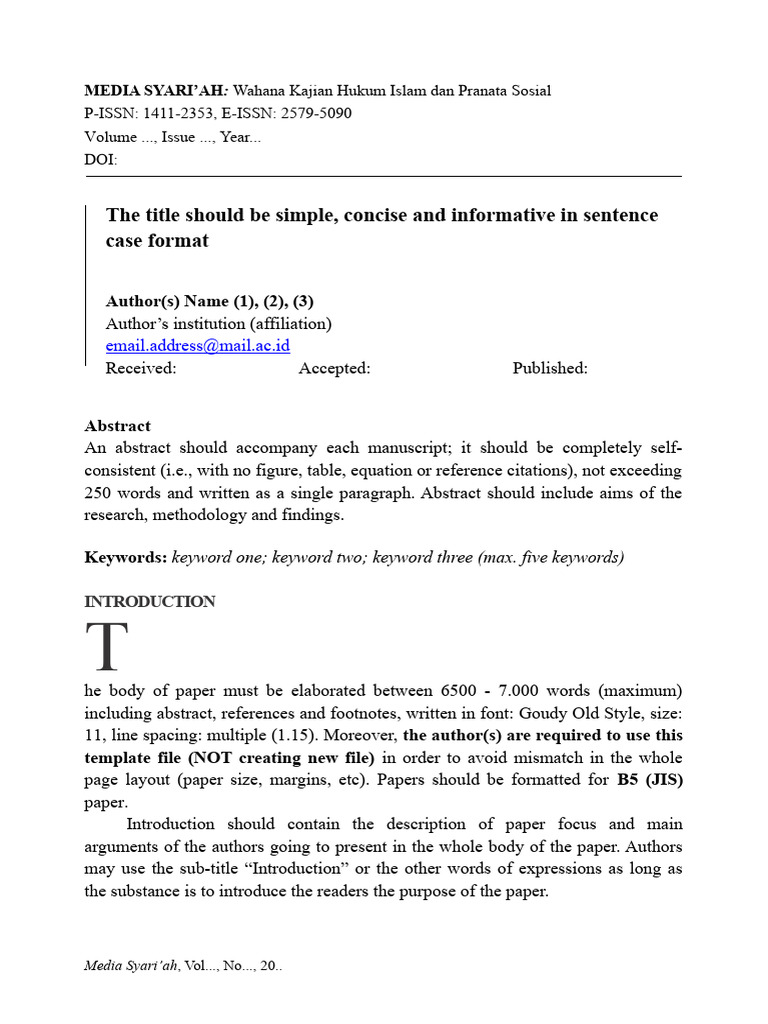 Article Template | PDF | Note (Typography) | Citation