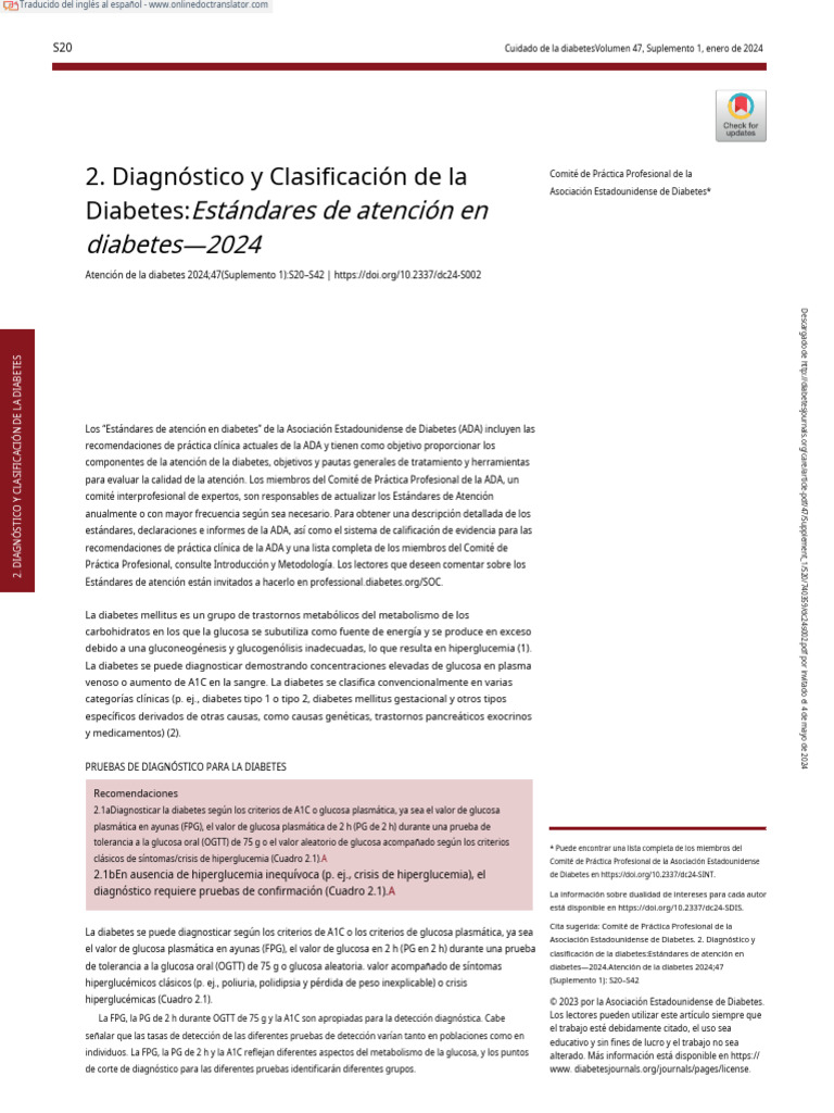 Diagnosis and Classification of Diabetes; Standards of Care in Diabetes ... Diagnosis and Classification of Diabetes; Standards of Care in Diabetes ...