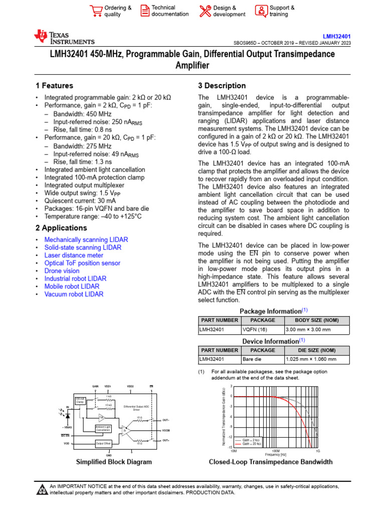 LMH 32401 | PDF | Electrostatic Discharge | Amplifier