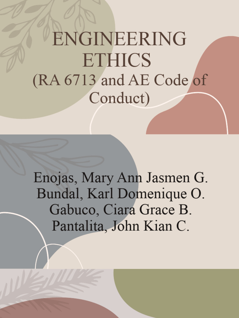 Engineering Ethics (RA 6713 and AE Code | Download Free PDF ...