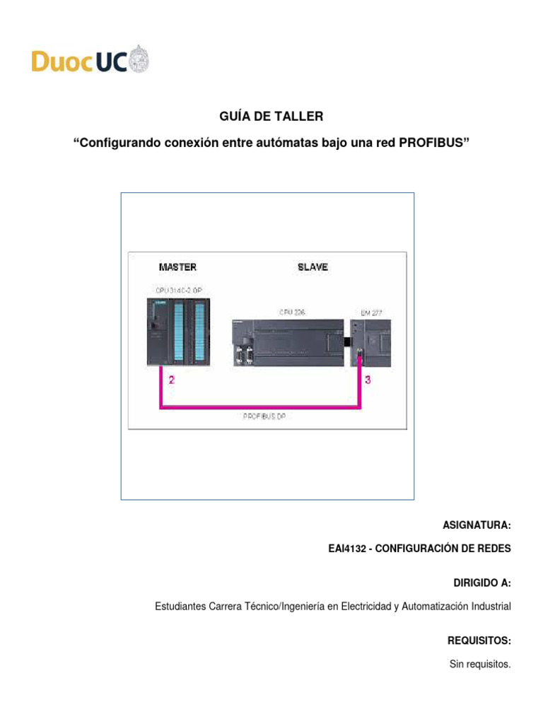 2.2.1 Guía Taller Configurando Conexión Entre Autómatas Bajo Una Red ...