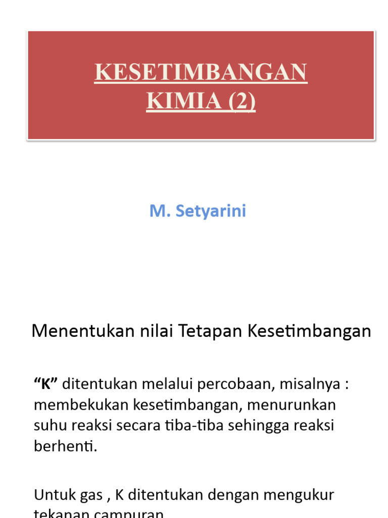 Kesetimbangan Kimia 2 | PDF