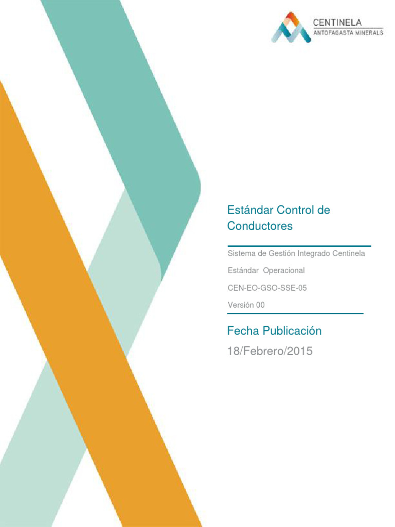 Cen-Es-Gss-005 Estandar Control de Conductores | PDF | Accidente de ...