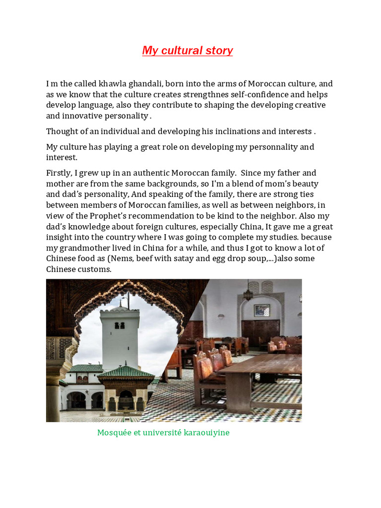 My Cultural Story | PDF | Morocco