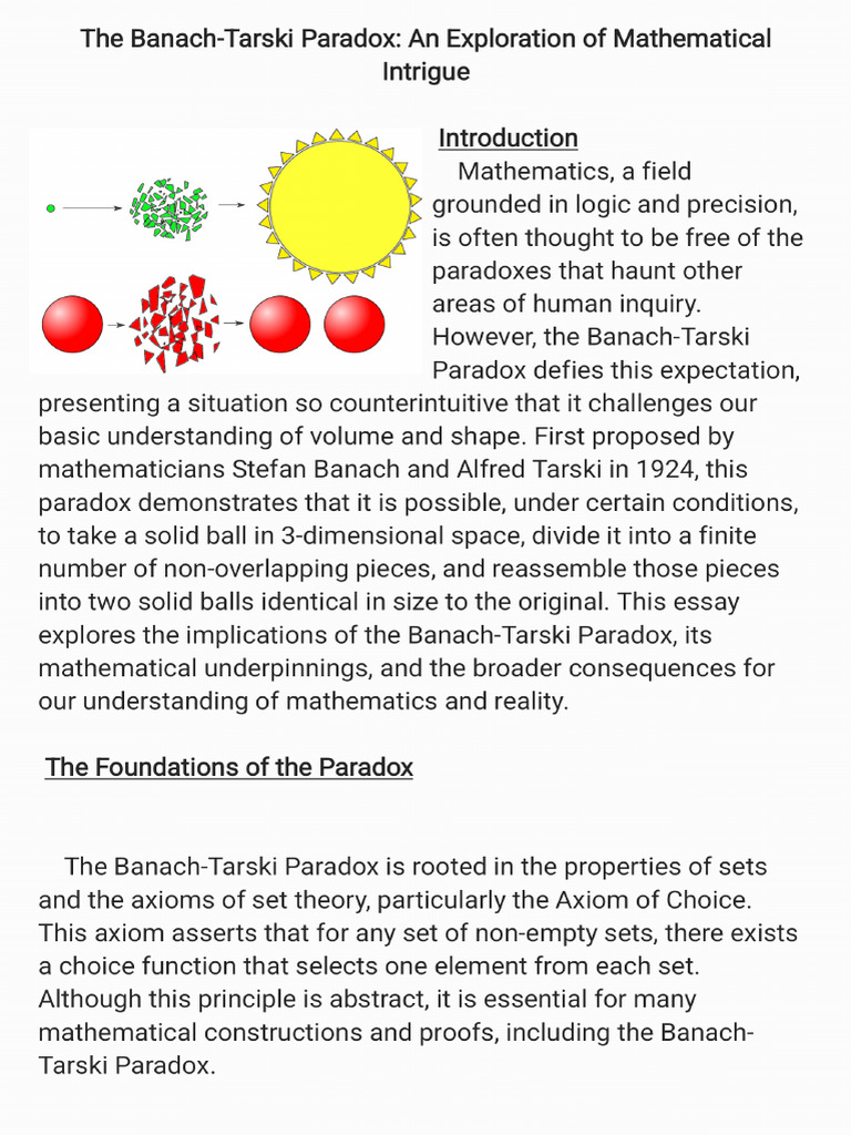 The Banach-Tarski Paradox | PDF