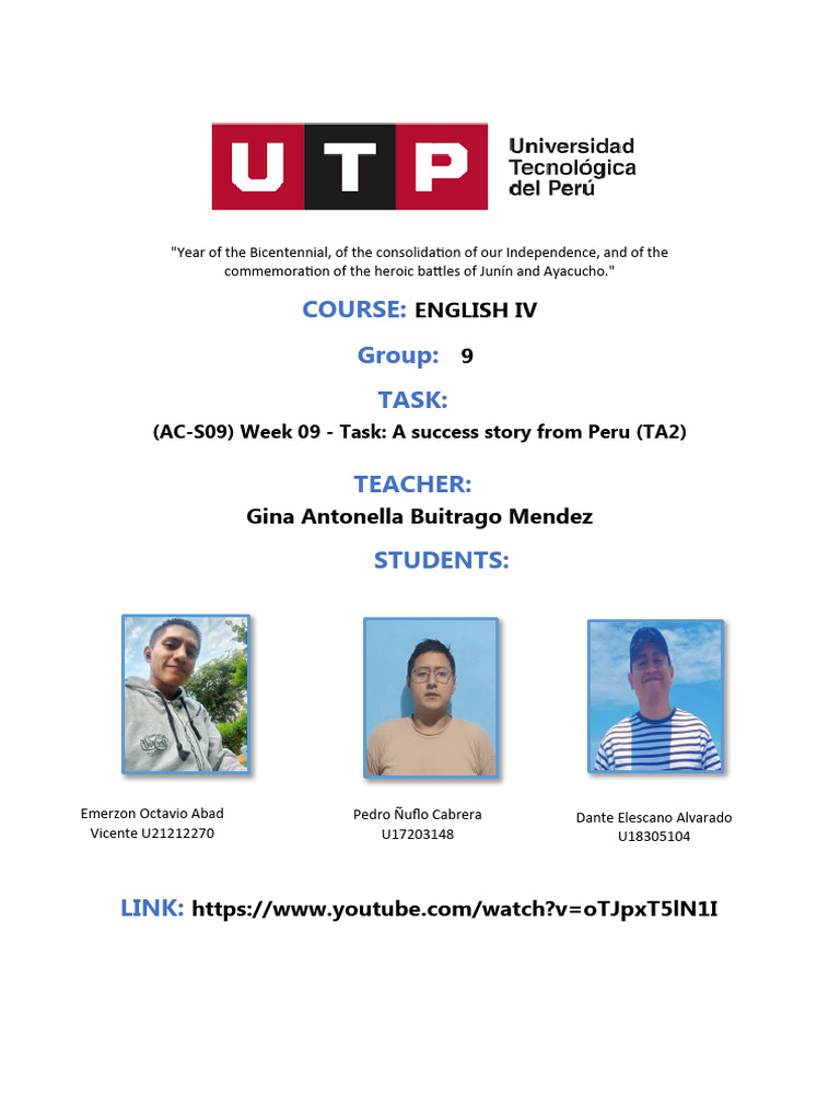 (AC-S09) Week 09 - Task Assignment - A Success Story From Peru (TA2)_EmerzonOctavio_PedroÑuflo ...