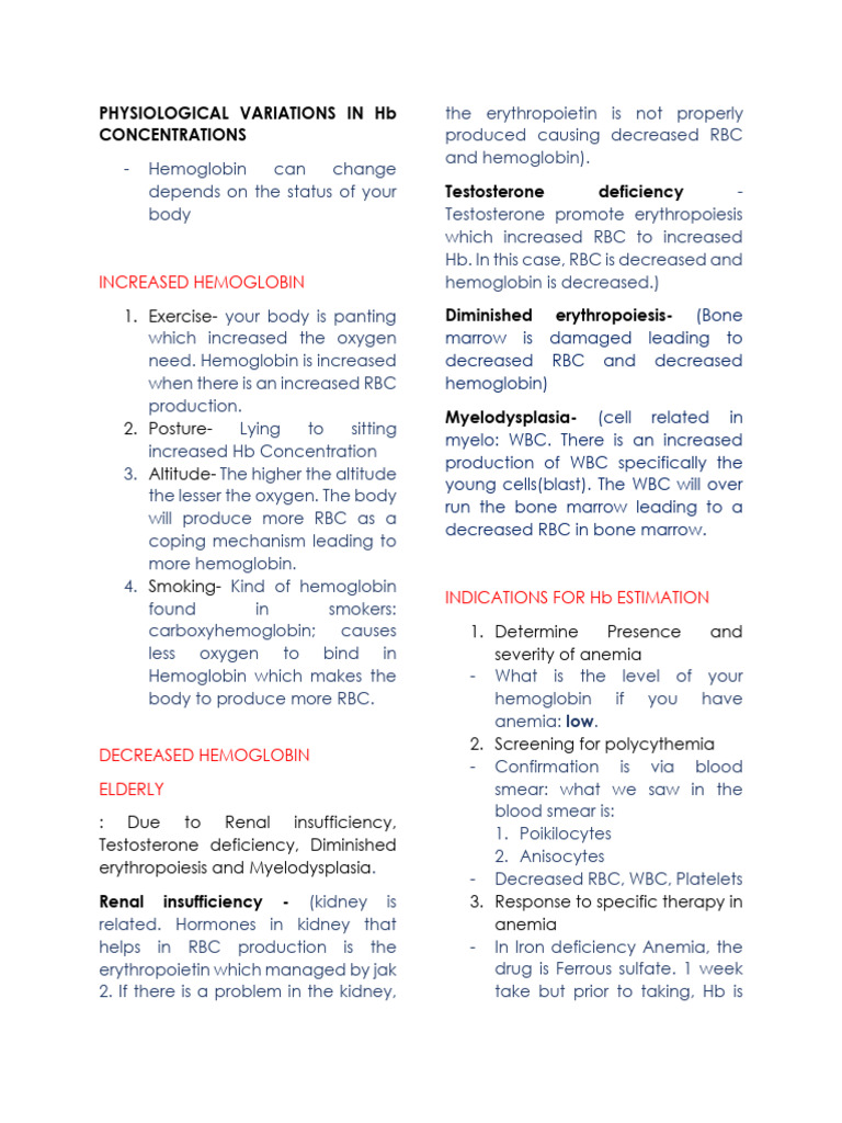 HEMOGLOBIN DETERMINATION | Download Free PDF | Red Blood Cell | Hemoglobin