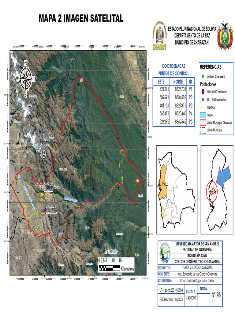 MAPA 2 Imagen de Satélite Charazani-Callata R. Julio C. | PDF ...