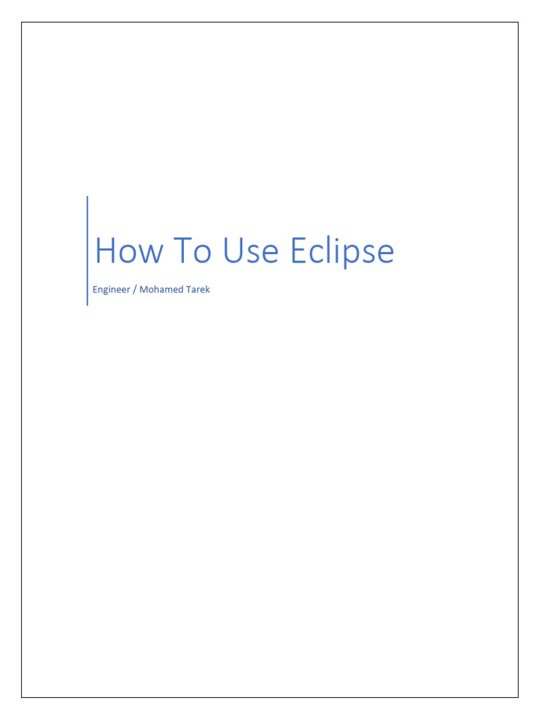 How to Use Eclipse | PDF