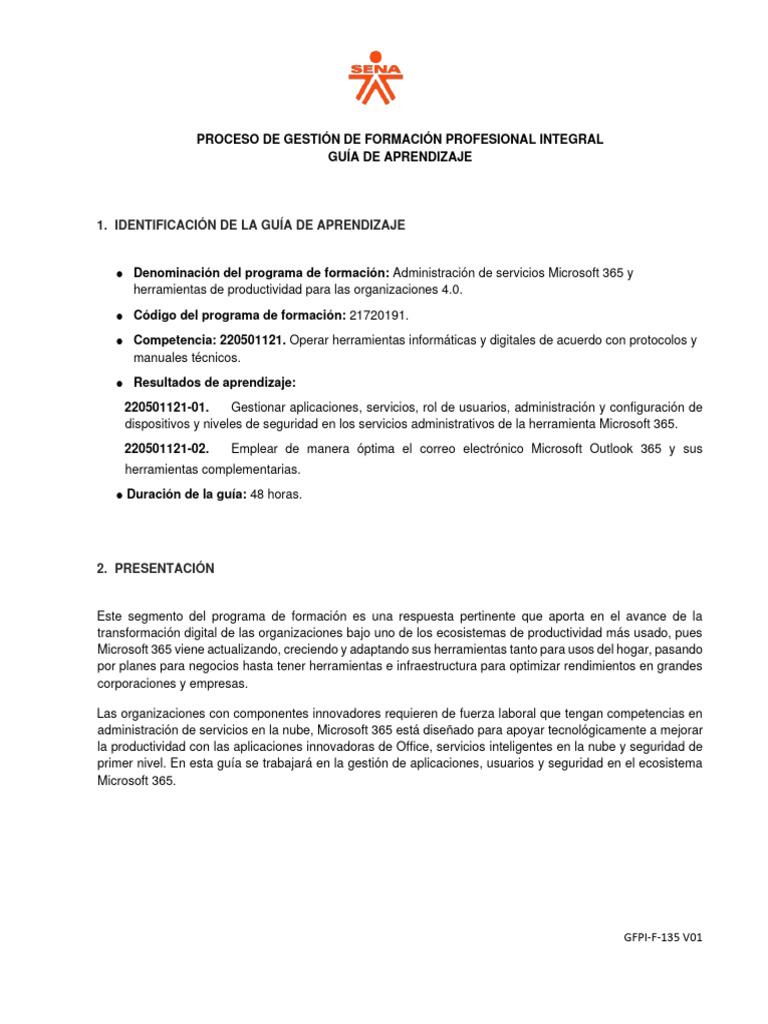 Guía de Aprendizaje Microsoft 365 | PDF | Microsoft | Informática