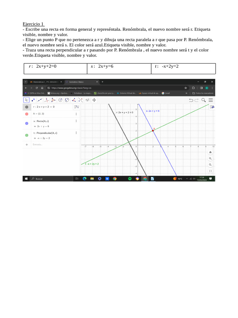 Ejercicios Geogebra Xabi | PDF