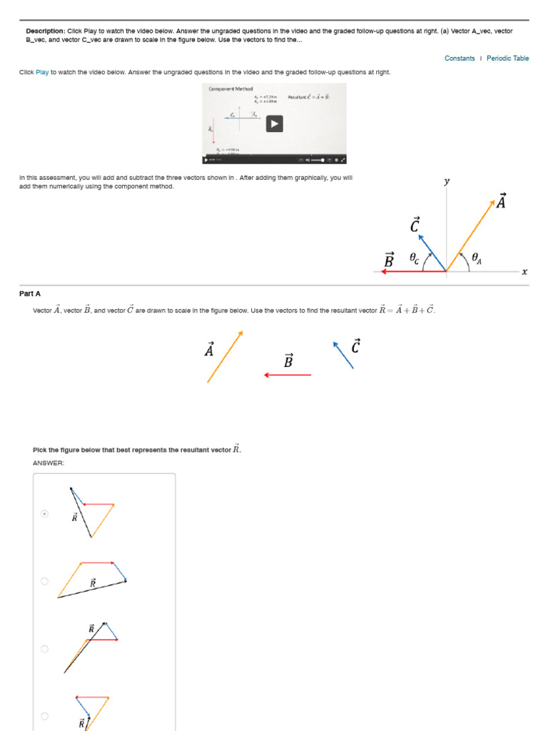 MasteringPhysics__Quantitative_Prelecture_Video__Vector_Addition | PDF | Euclidean Vector ...