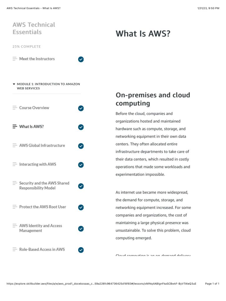 AWS Technical Essentials - What Is AWS? | PDF | Cloud Computing ...