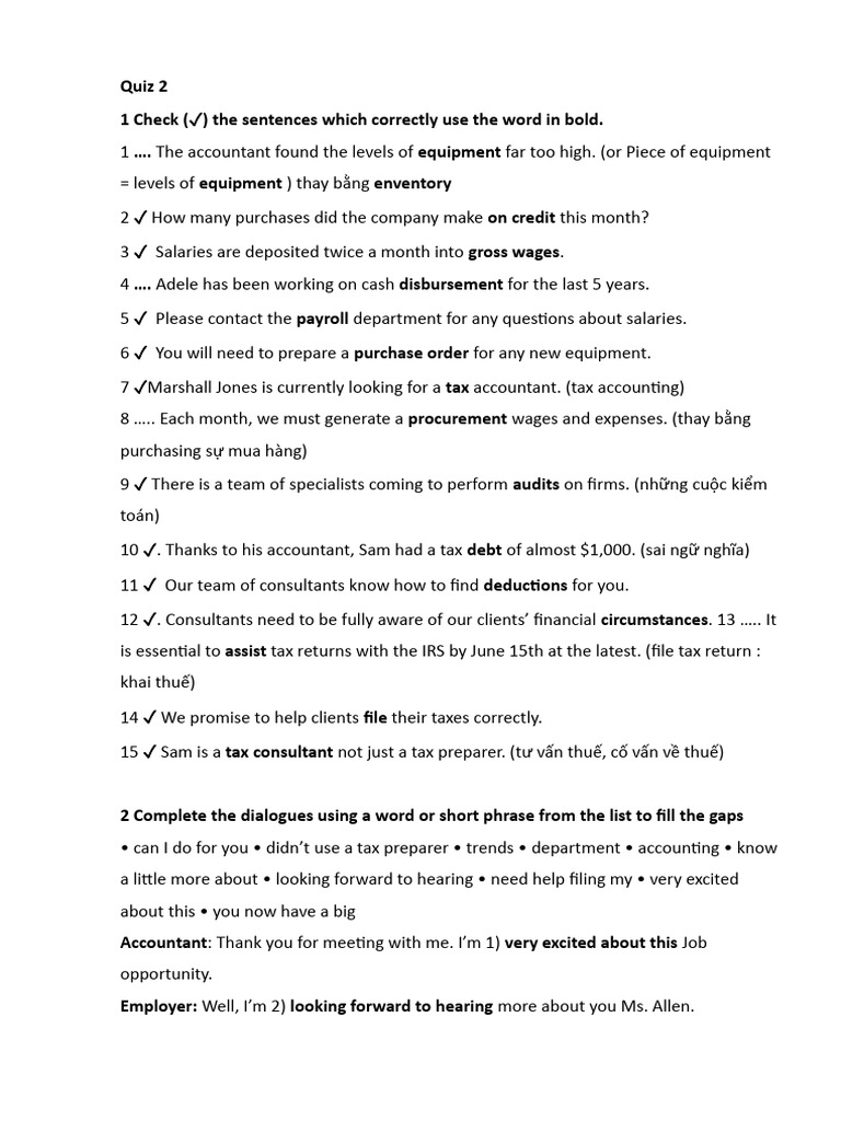 Quiz AV | PDF | Consultant | Employment