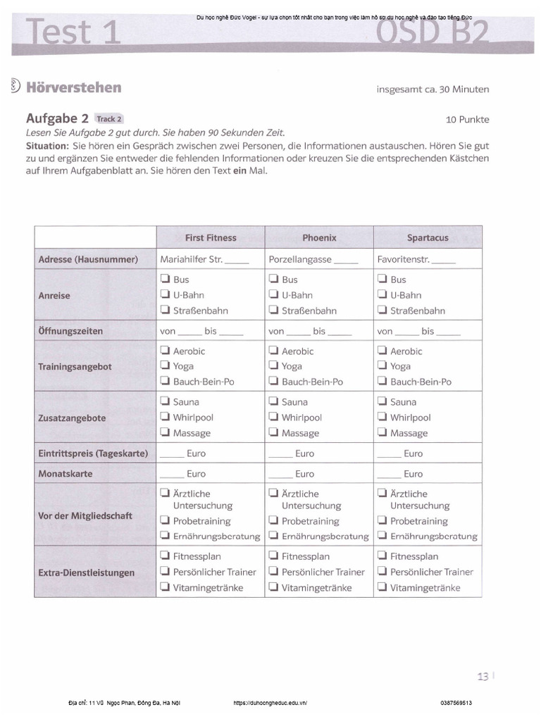 ÖSD Hören Test 1 | PDF